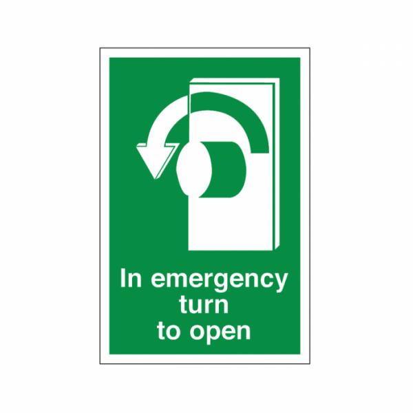 In Emergency Turn To Open Sign - Air Power Products